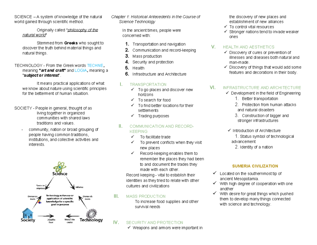 Science Technology Society Notes - SCIENCE – A system of knowledge of ...