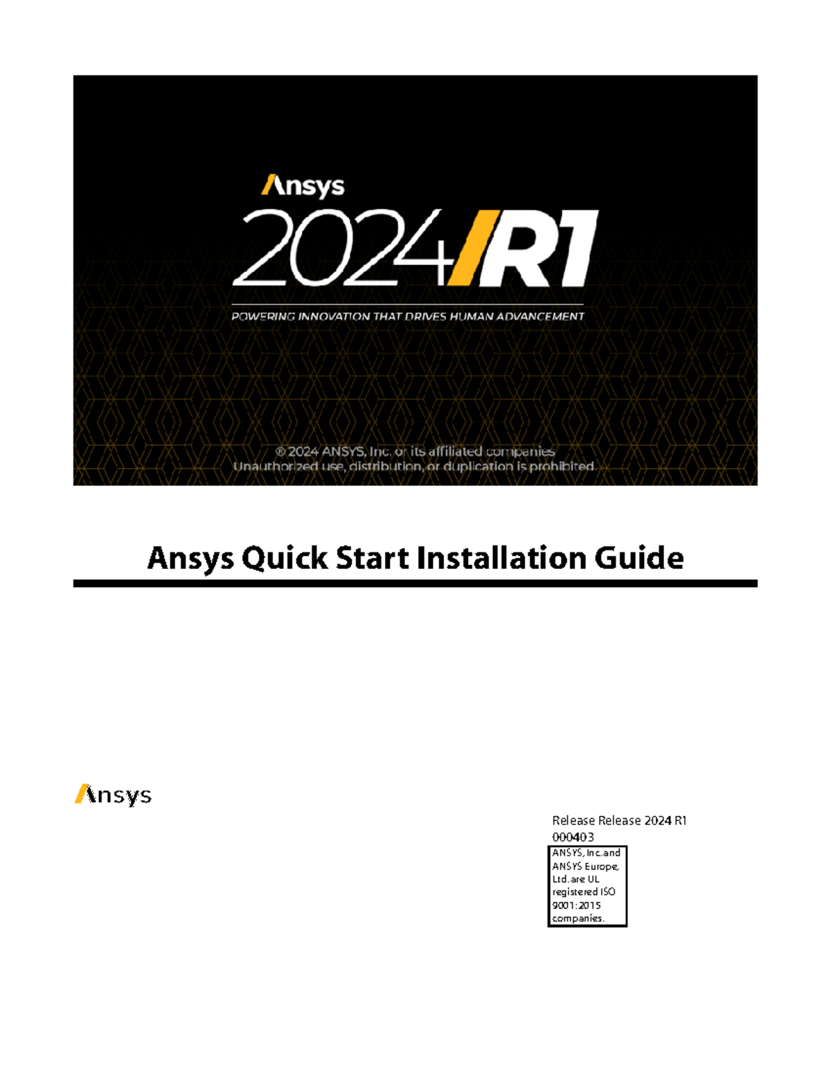 Quickstartinstall - nfkjdsnfkdsnjkdsnjdskjfn - Ansys Quick Start ...