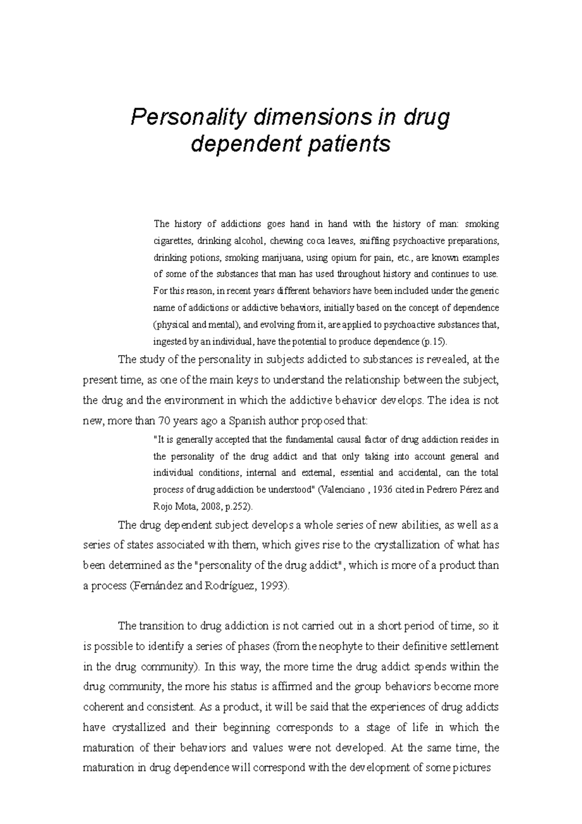 Personality dimensions in drug dependent patients - Personality ...
