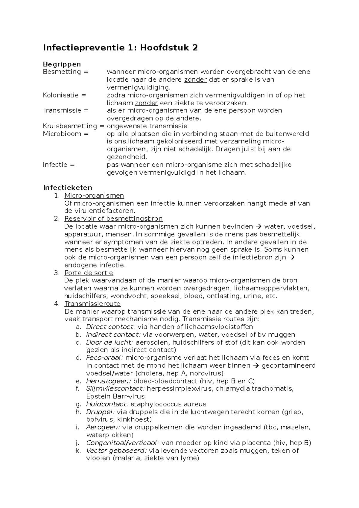 Samenvatting infectiepreventie 1, Boek Volgenant - Infectiepreventie 1 ...