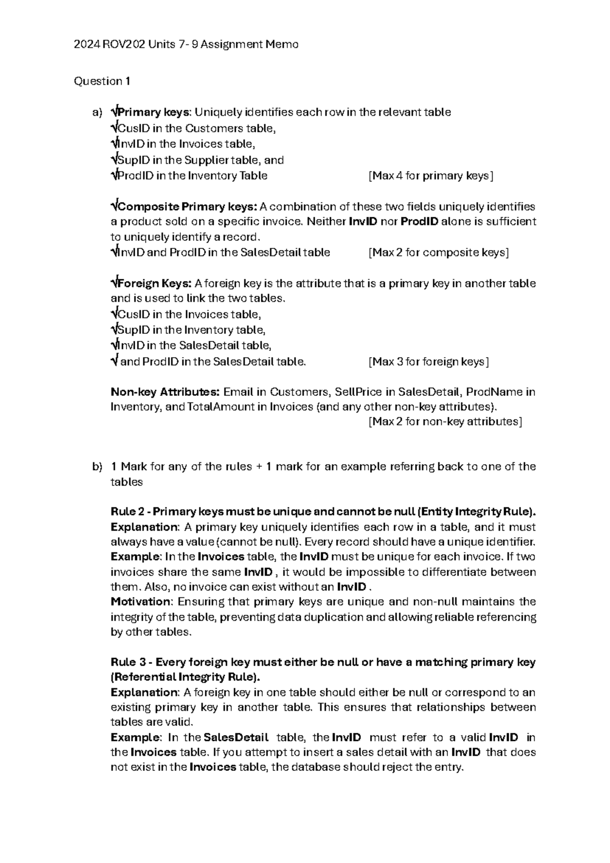 Assignment Solution Unit 7-9 - 2024 ROV202 Units 7- 9 Assignment Memo ...