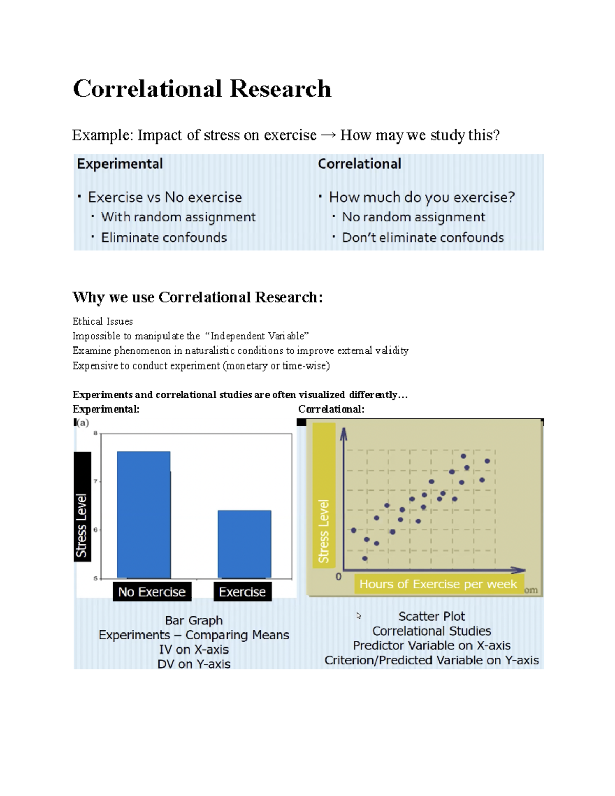 Correlational Research Lecture Notes - Correlational Research Example ...