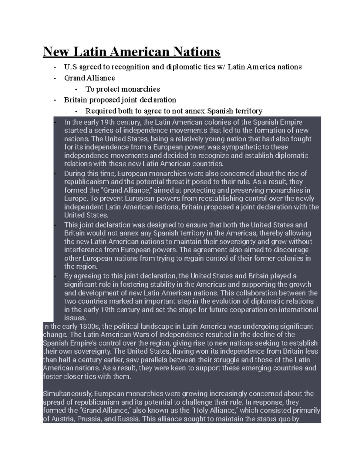 New Latin American Nations influence in the world Key Questions - New ...