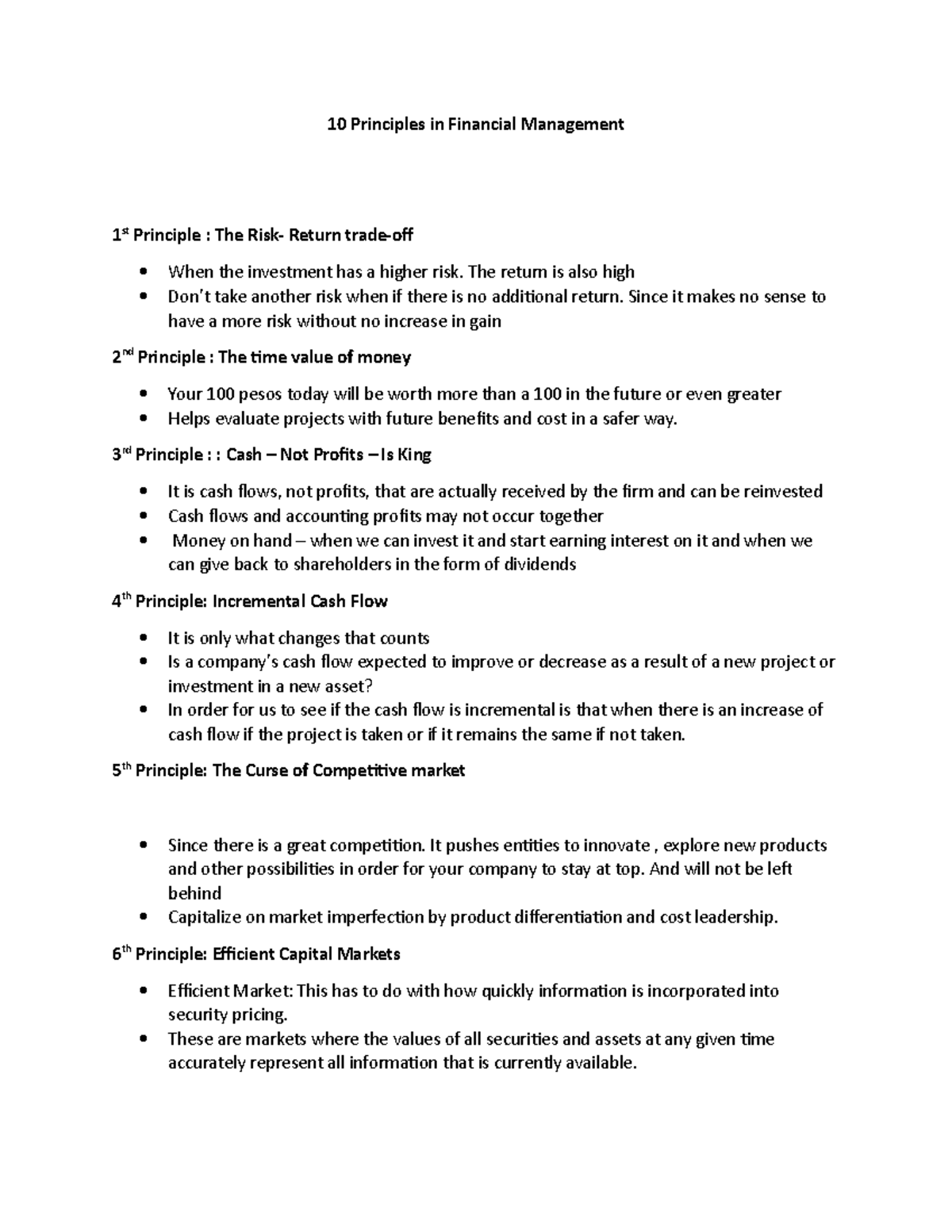 10 Principles and Tiime value of money key learnings - 10 Principles in ...