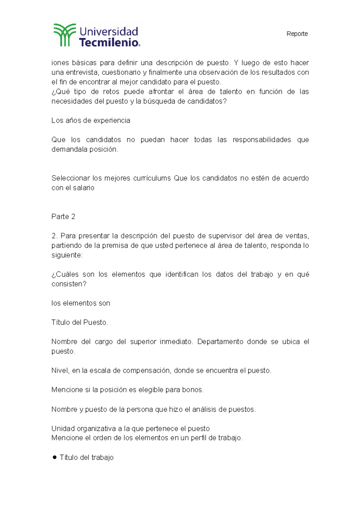 Administracion del talento humano act 3 - iones básicas para definir una descripción de puesto ...