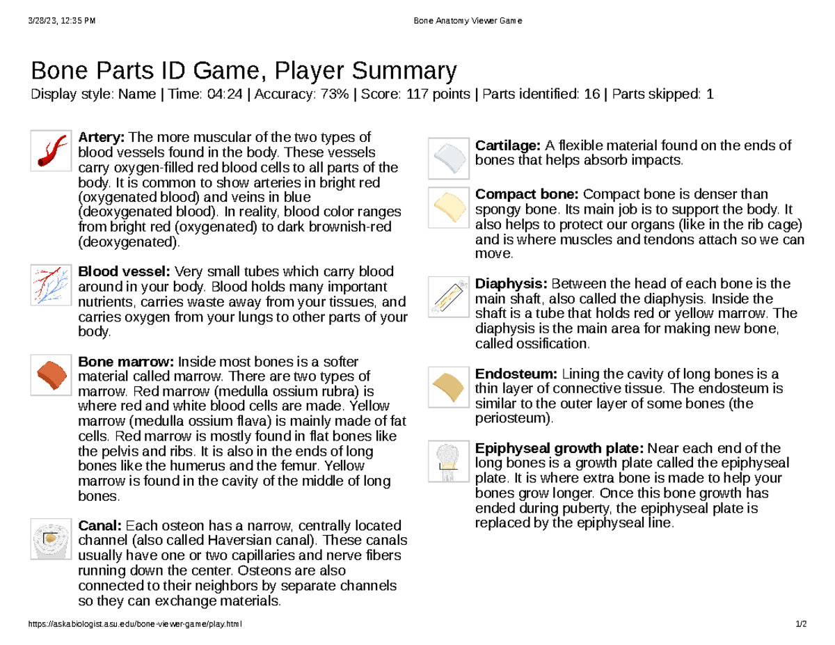 Bone Anatomy Viewer Game - 3/28/23, 12:35 PM Bone Anatomy Viewer Game ...