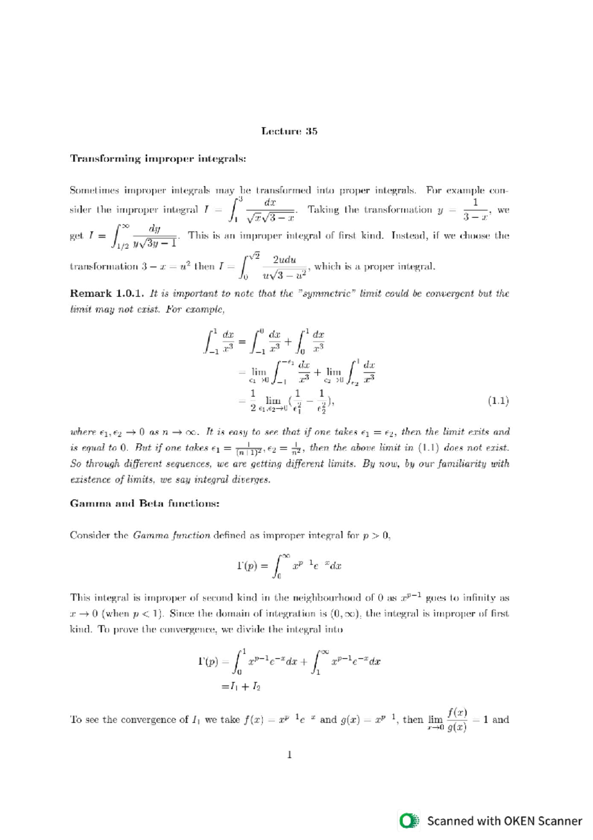 Calculus Lecture Notes 35 to 41 - By Prof. K. Sreenadh- IIT Delhi - Studocu