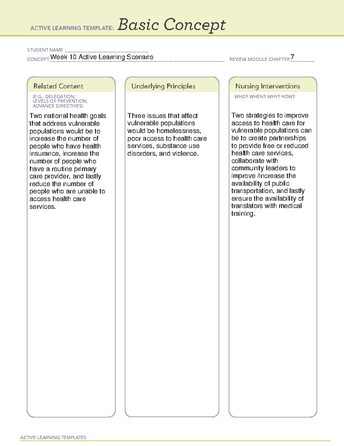 ATI Active Learning Template Basic Concept (1) - NSG-210 - ACTIVE ...