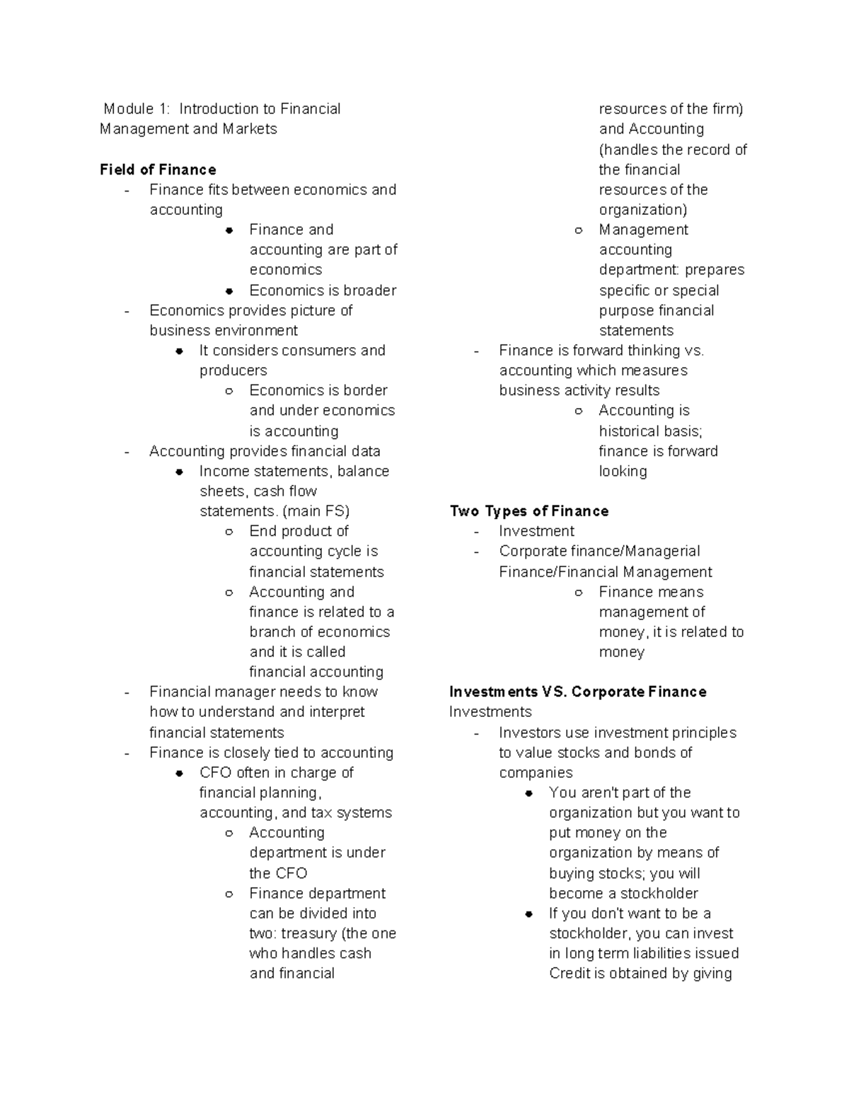 Financial Management - Module 1: Introduction to Financial Management ...