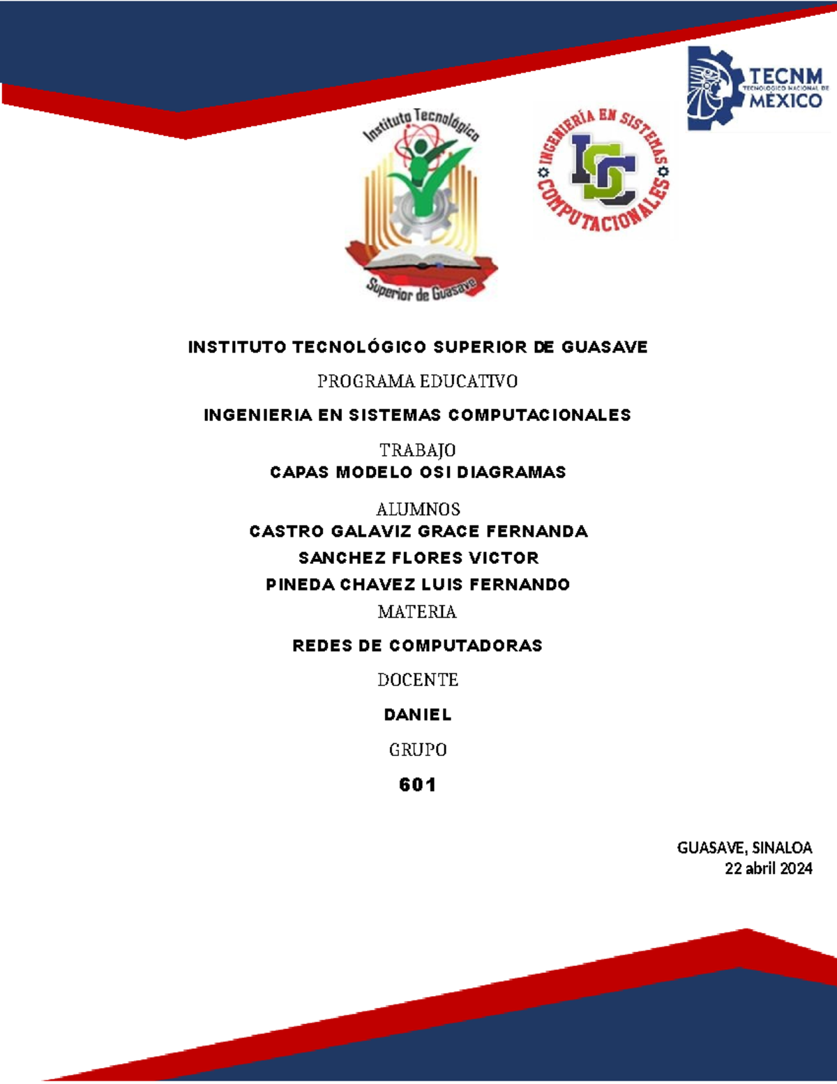 Diagrama Modelo OSI - ASDASDASDASDSA - INSTITUTO TECNOLÓGICO SUPERIOR ...