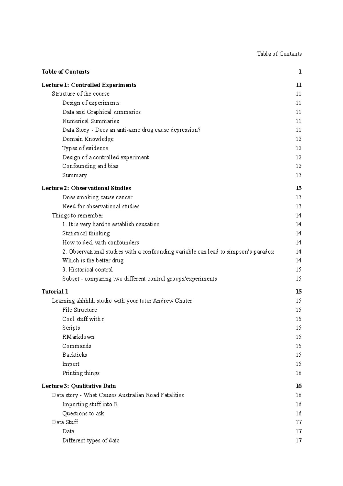 MATH1005 - Distinction Summary Notes 2021 USYD - Table of Contents ...