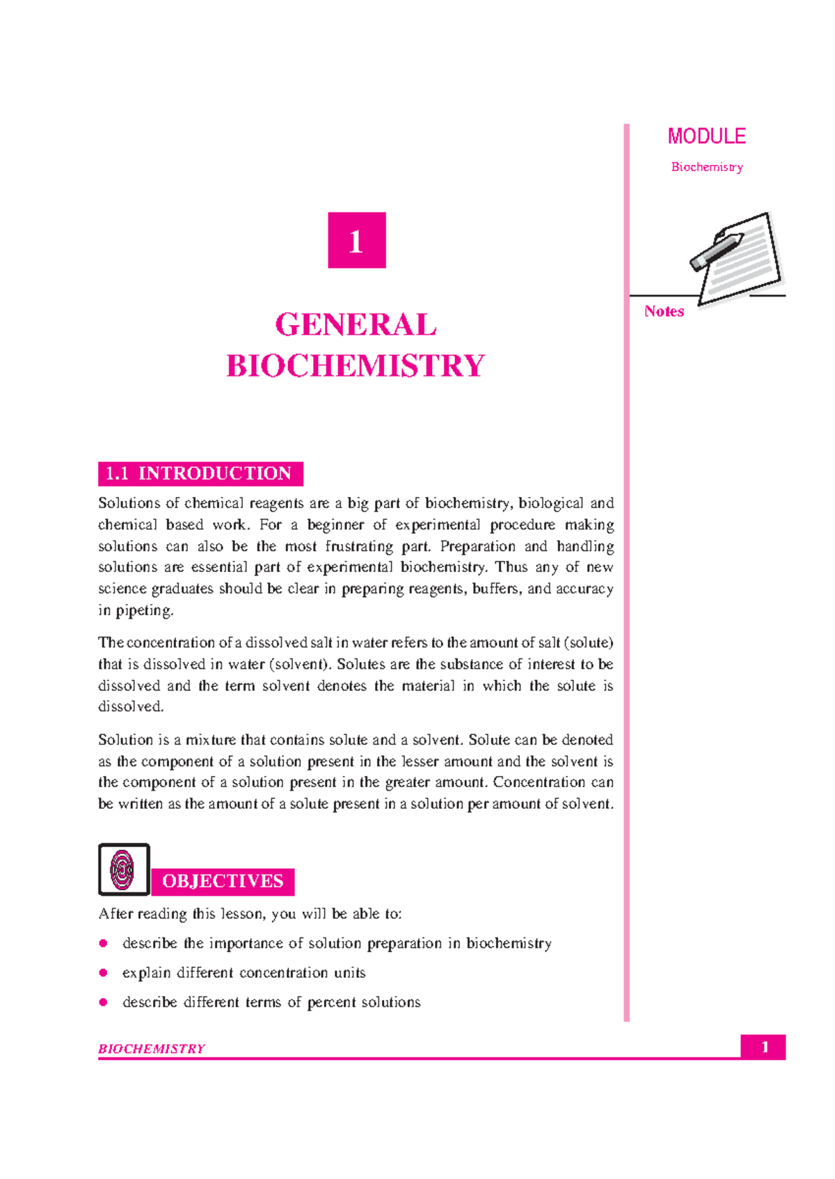 Lesson-01 - General biochemistry - 1 General Biochemistry MODULE ...