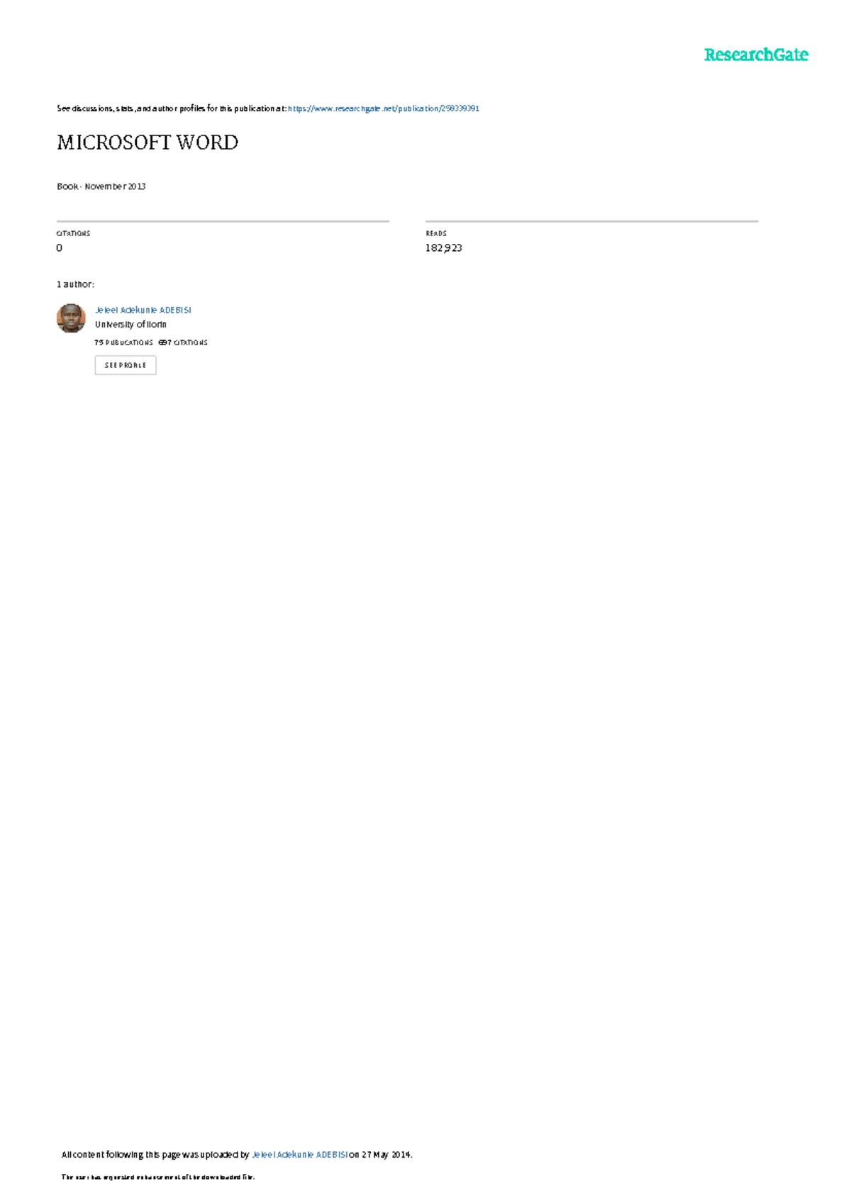 Microsoft Word-1 - It's a notes - See discussions, stats, and author ...