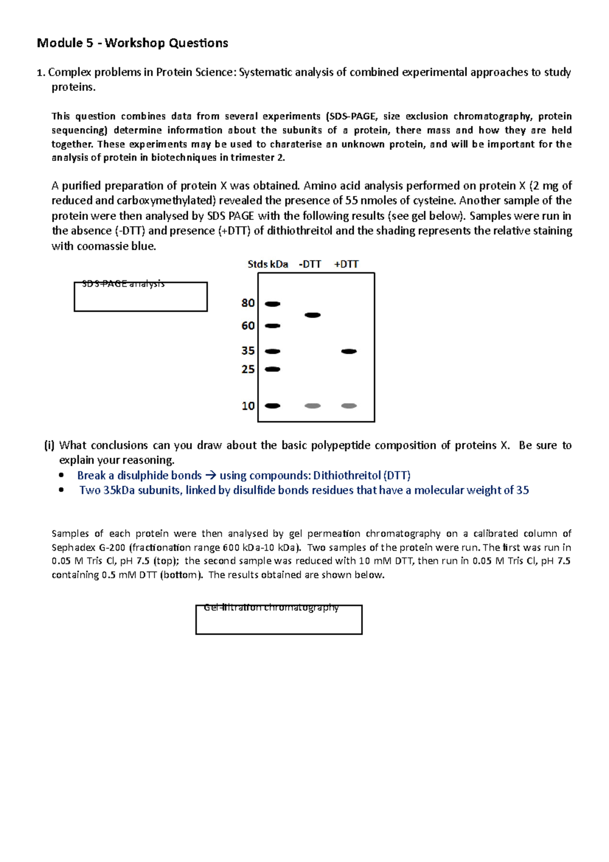 Module 5 Workshop Questions - Prot Therapies - Module 5 - Workshop Questions 1. Complex problems ...