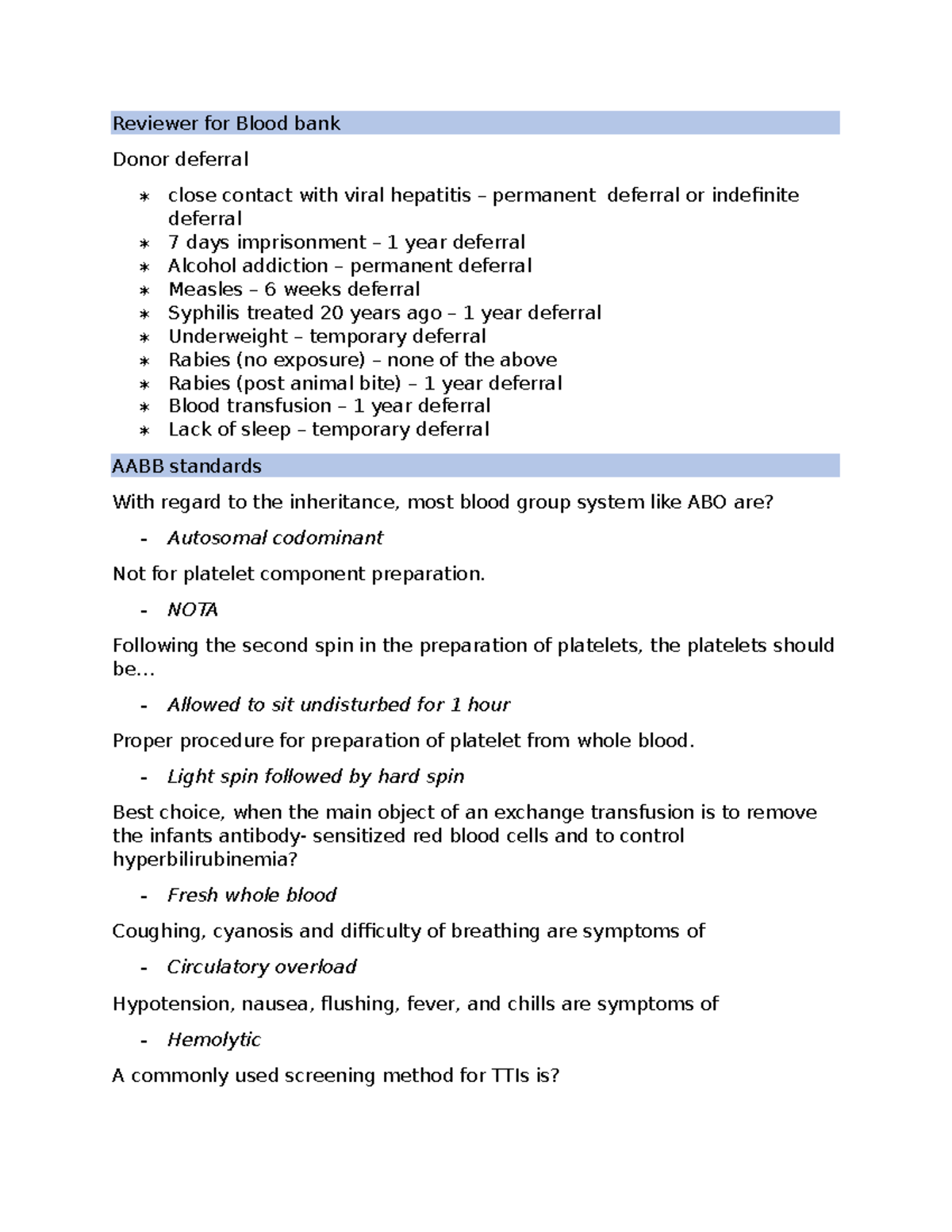 Reviewer for Blood bank - Reviewer for Blood bank Donor deferral close ...