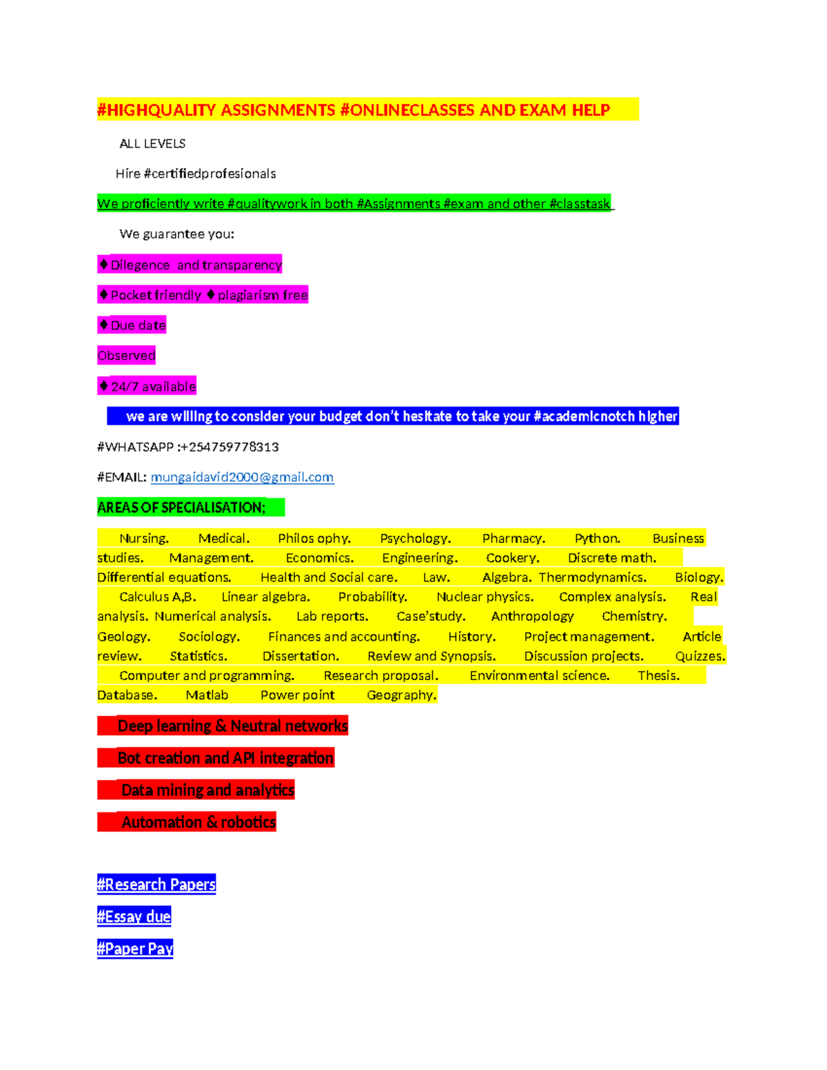 Tutor advat - #HIGHQUALITY ASSIGNMENTS #ONLINECLASSES AND EXAM HELP 👇 ...