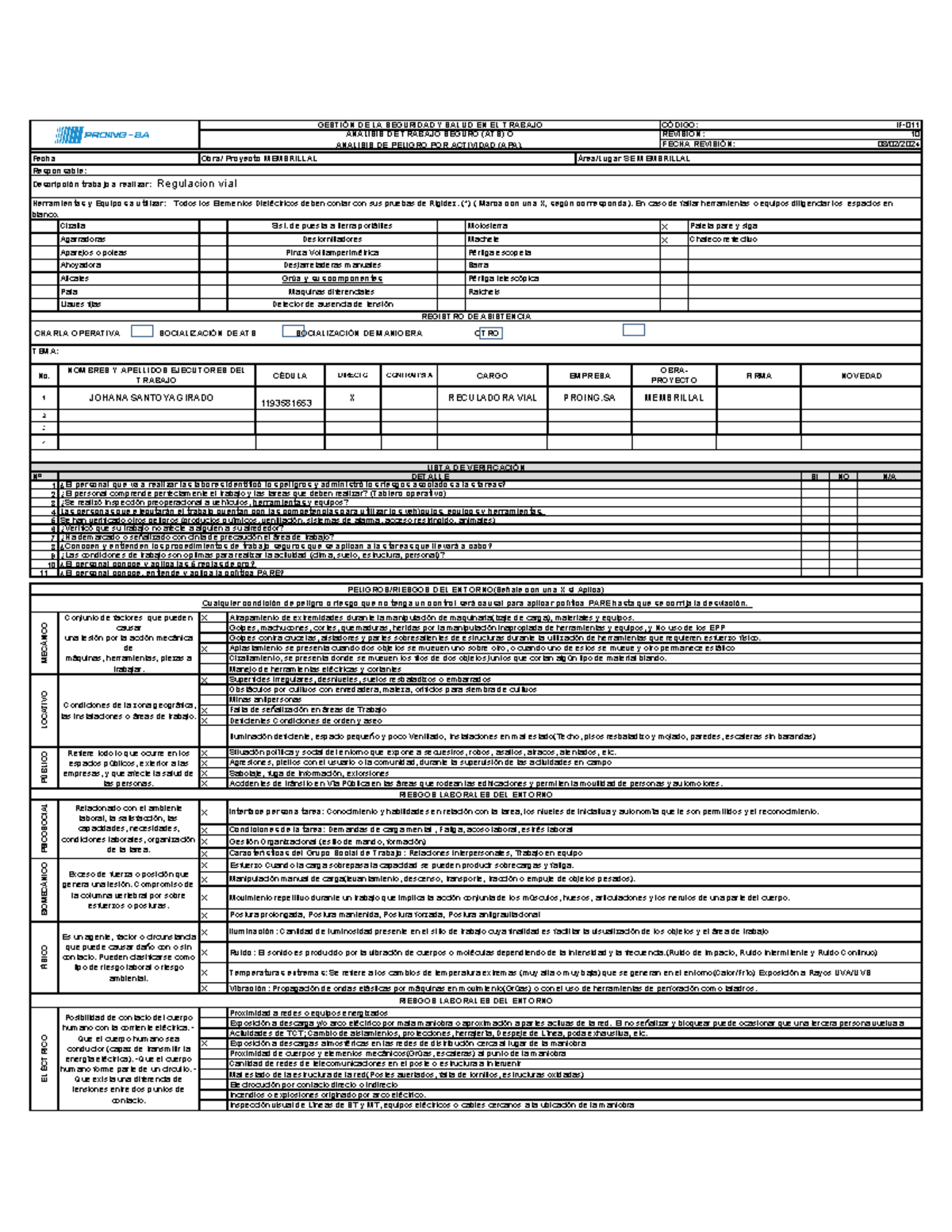 ATS Controlador VIAL - wswedewdwe - FECHA REVISIÓN: X X No. 1 2 3 4 N ...