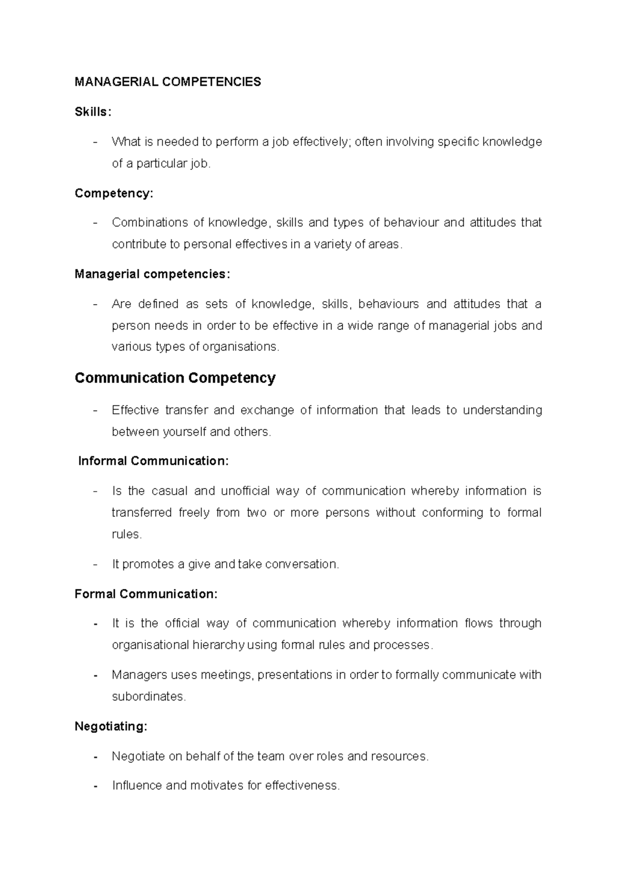 Question 2 - Solution - MANAGERIAL COMPETENCIES Skills: - What is ...