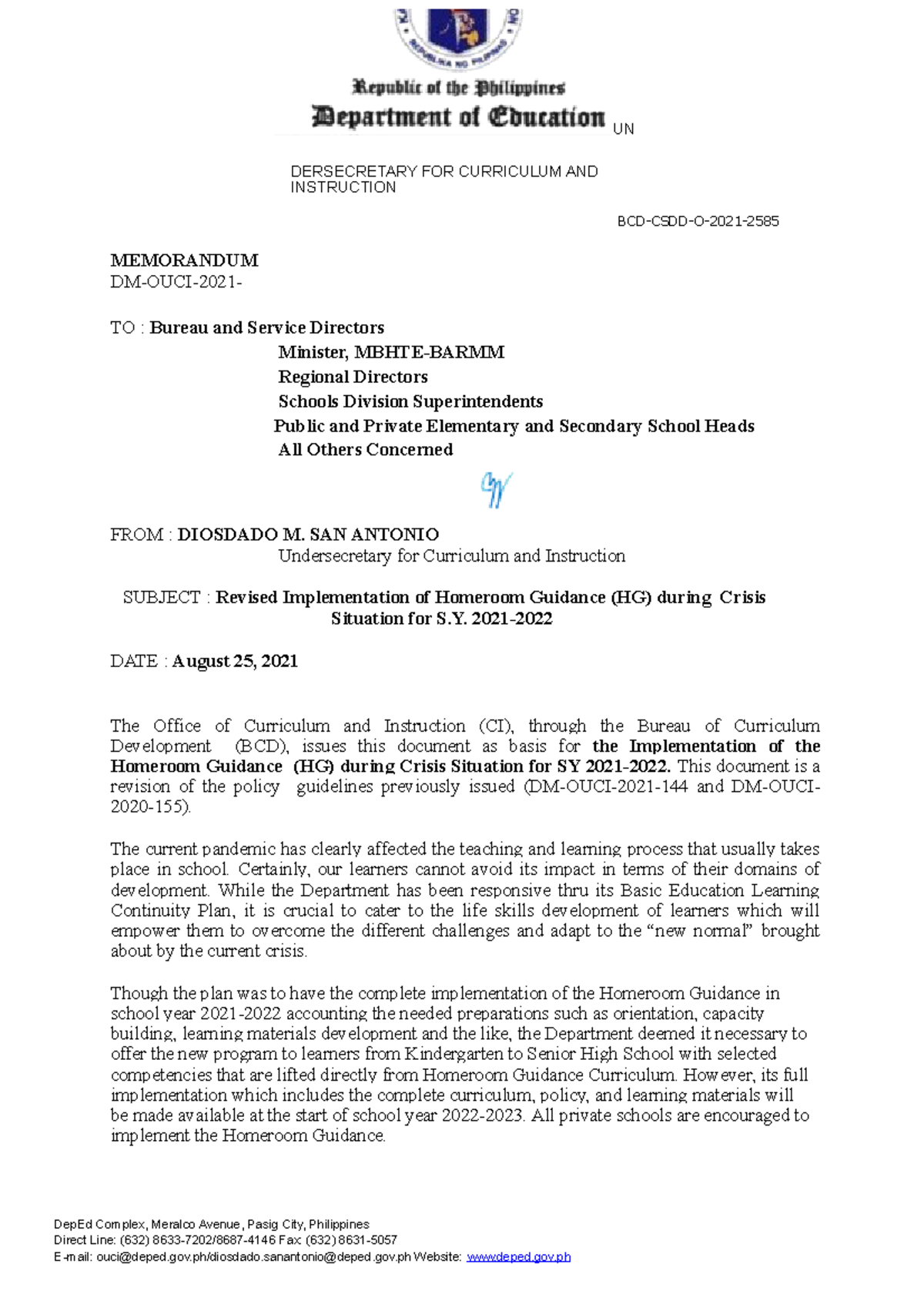 DM-OUCI-2021-346 os 8-26-CSDD-O-2585-Memo-to-Regions-Homeroom-Guidance ...