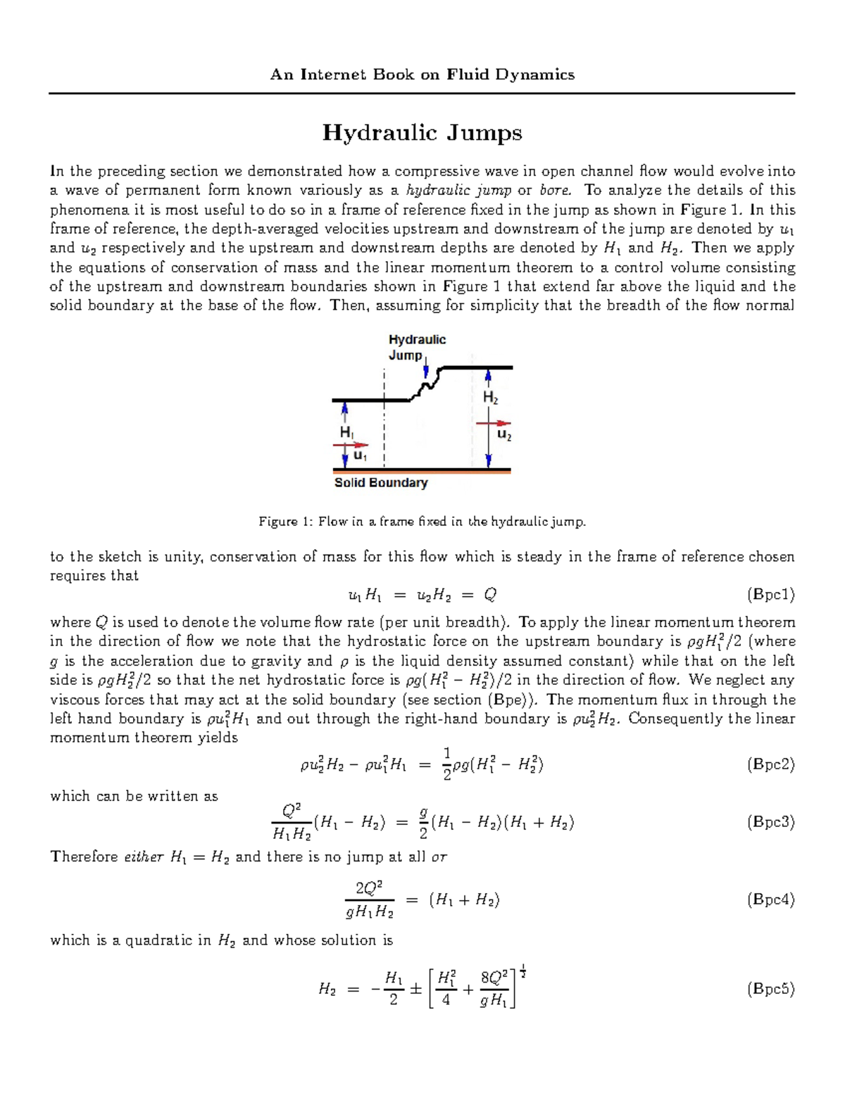 Hydraulicjump - Assignment - An Internet Book on Fluid Dynamics ...