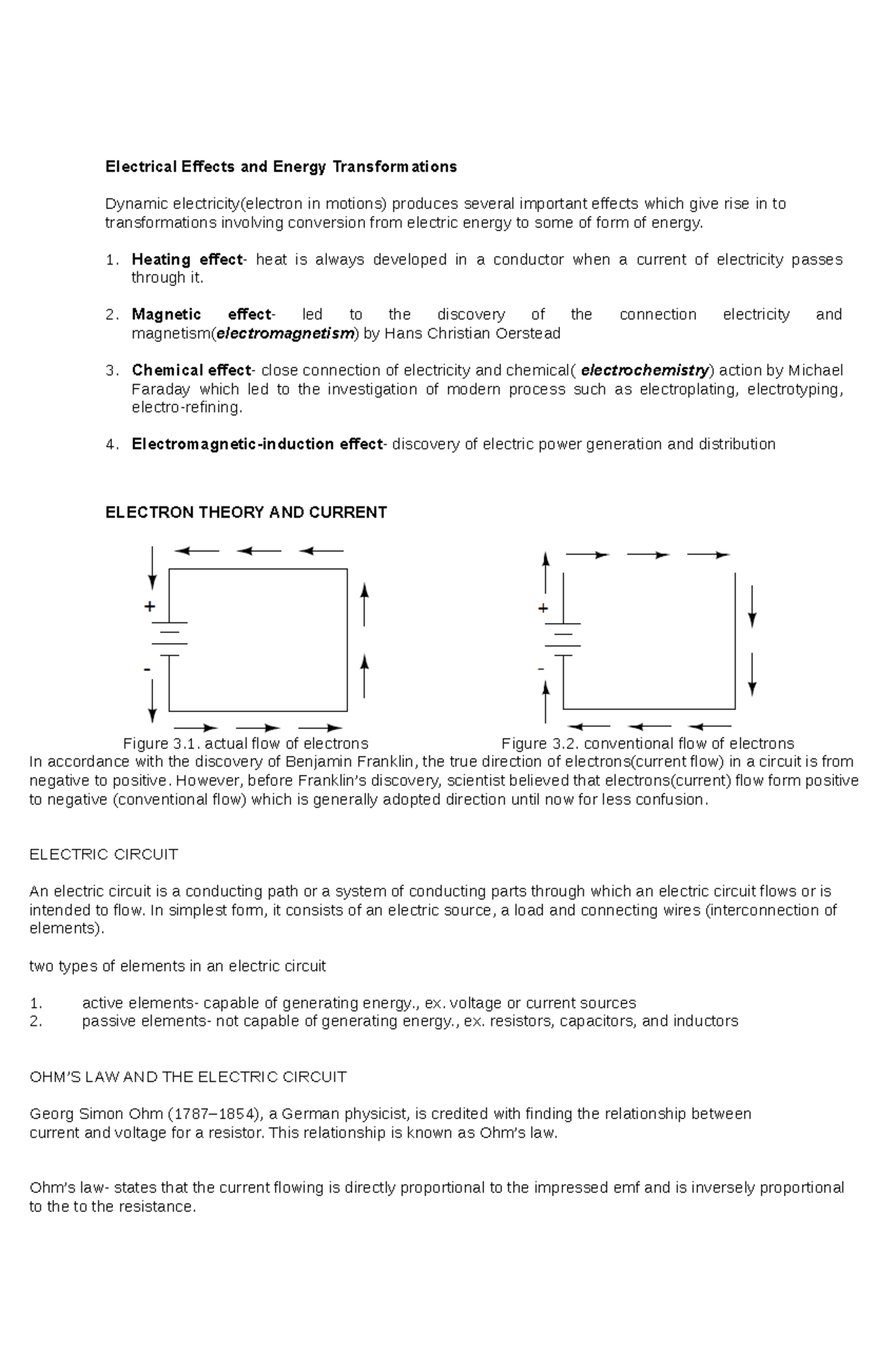 Electrical Effects and Energy Transformations - Heating effect- heat is ...