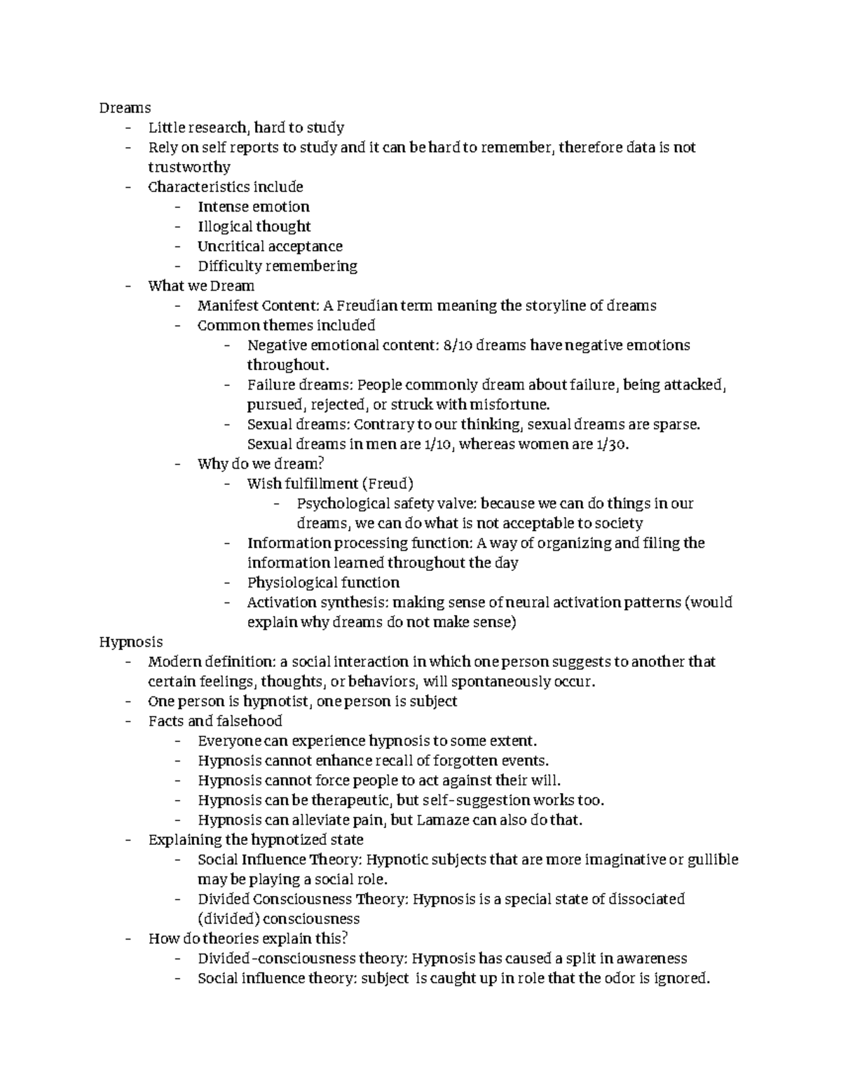 Psychology 9 15 22 - Lecture notes based on the lectures and textbook ...