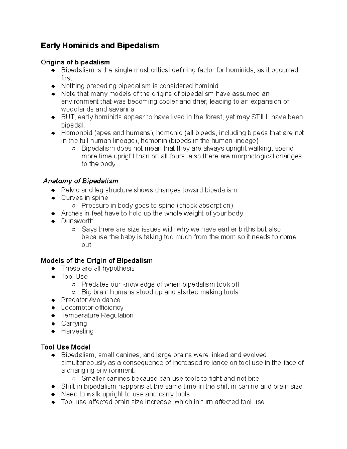 Early Hominins and Bipedalism - Early Hominids and Bipedalism Origins ...
