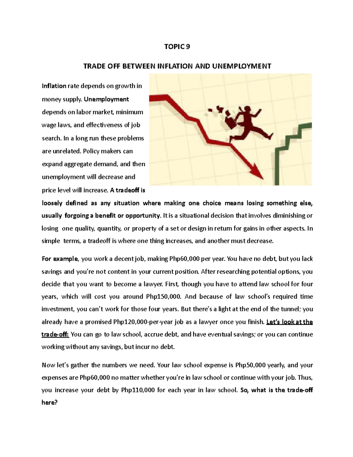 Topic 9 Economic Development - TOPIC 9 TRADE OFF BETWEEN INFLATION AND ...