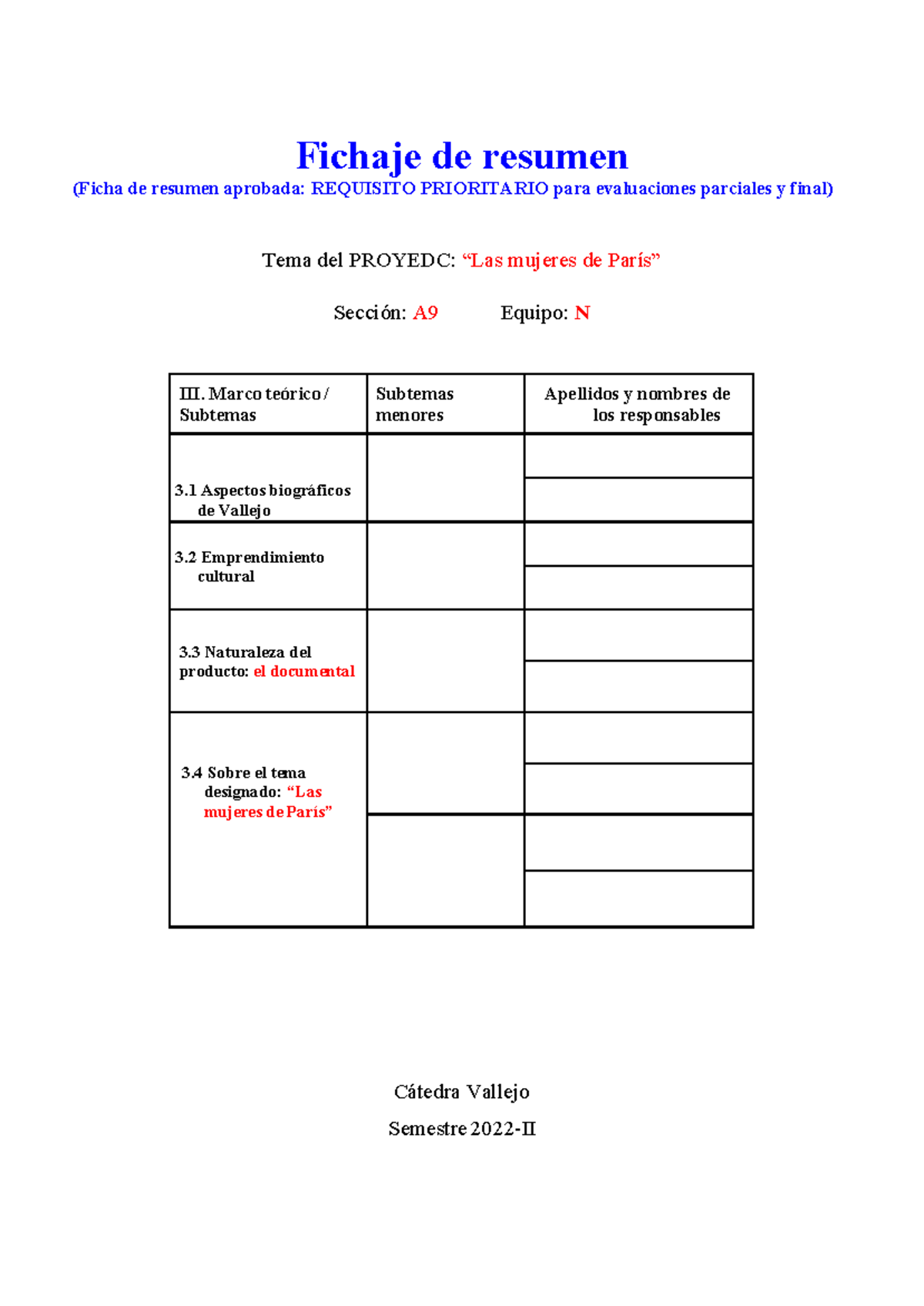 Modelo de la ficha de resumen 2023-1 - Fichaje de resumen (Ficha de ...
