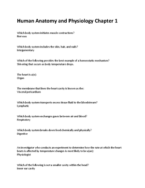 Anatomy Final EXAM Review - anatomy FINAL EXAM REVIEW NERVOUS SYSTEM ...