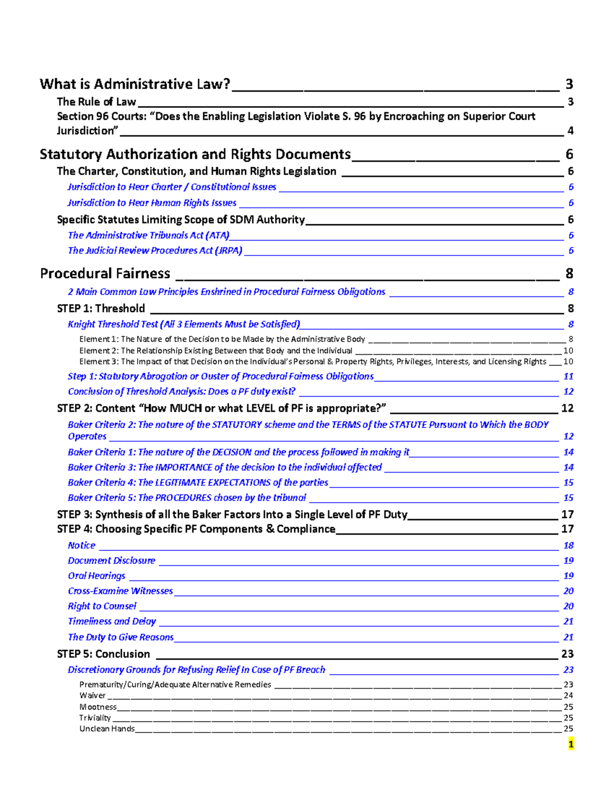 NCA Admin Law notes - **Section 96 Courts: “Does the Enabling ...
