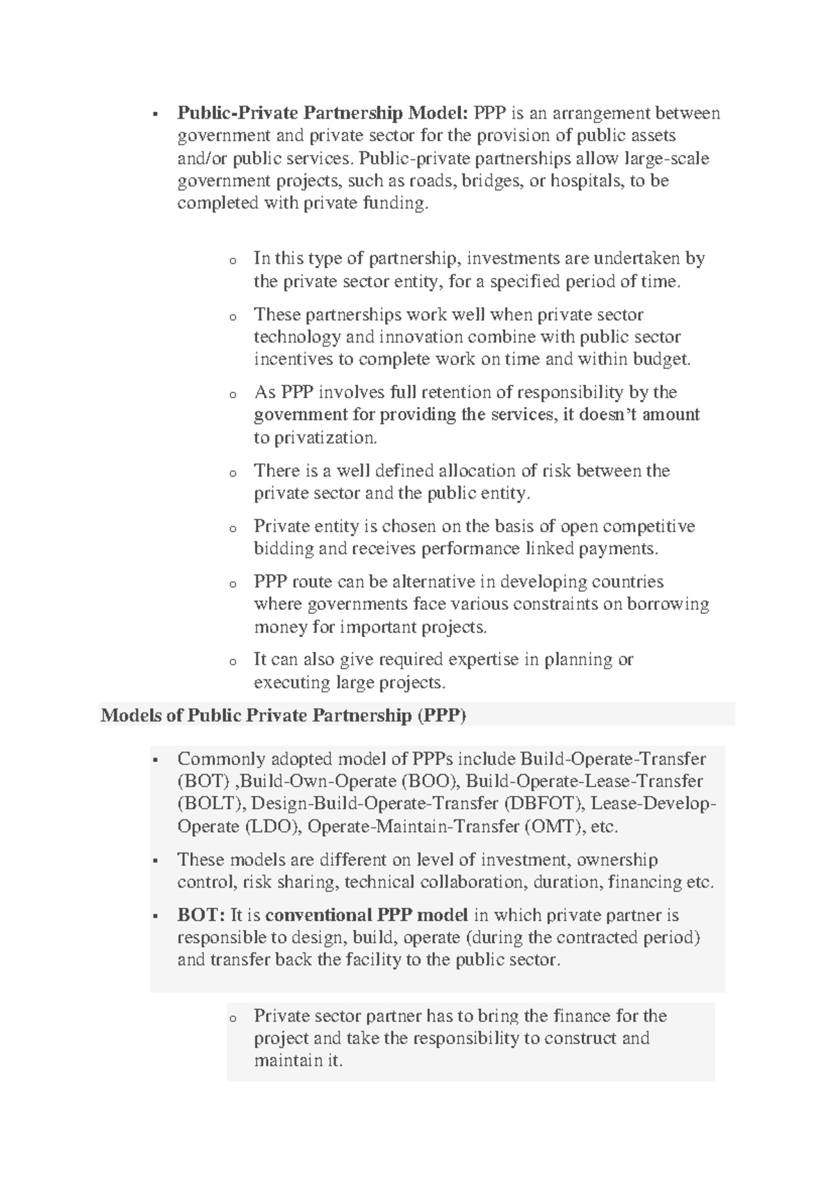 PPP - nice - Public-Private Partnership Model: PPP is an arrangement ...