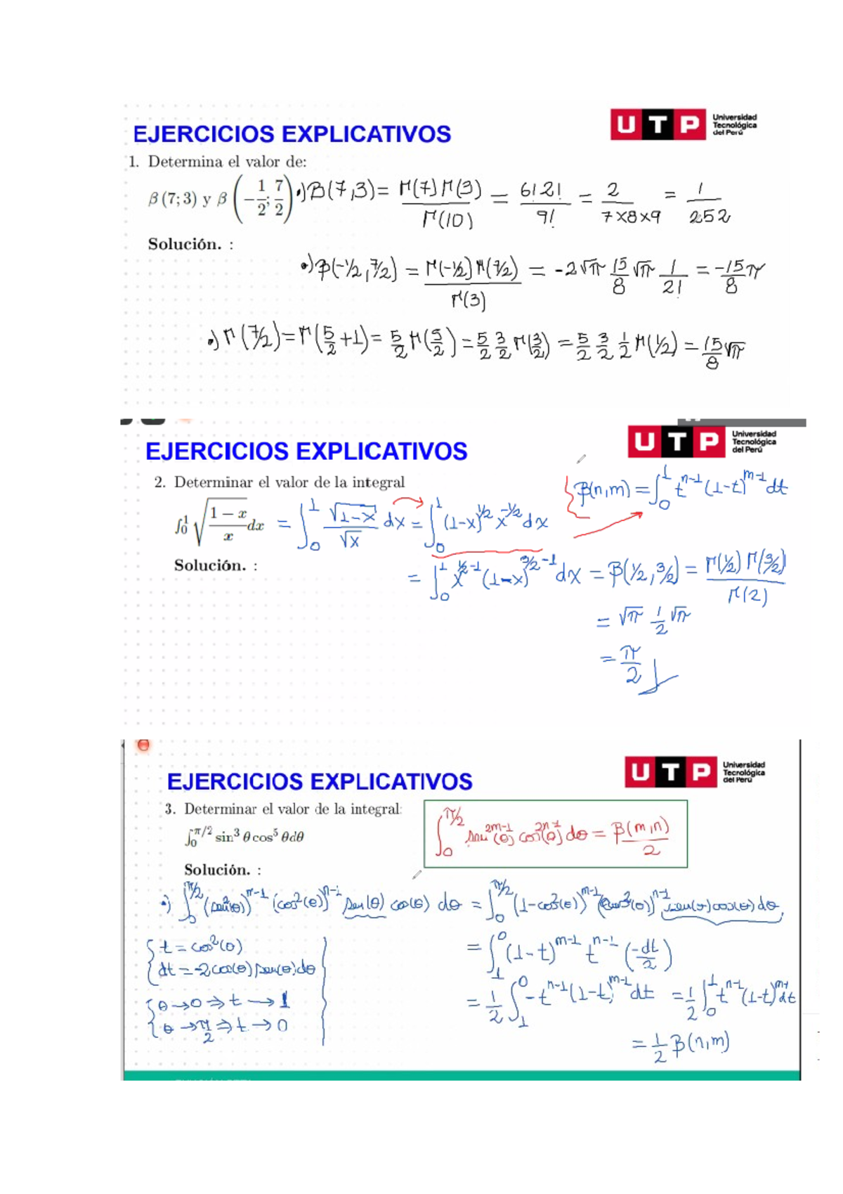 Ejercicios explicativos de la función gamma - Matemática para Ingenieros 2 - Studocu