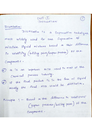 Unit 2 problem sheet - 1 DEPARTMENT OF CHEMICAL ENGINEERING, SRMIST 18CHS252T- CHEMICAL ...