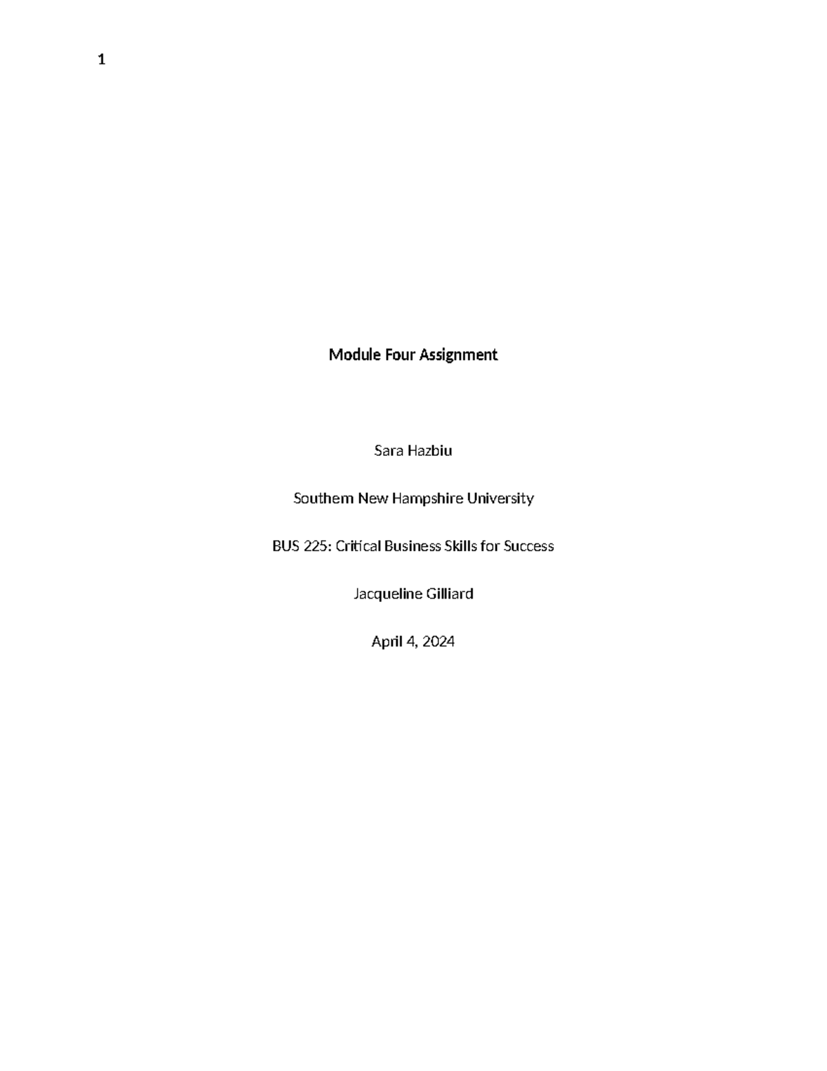 BUS225 Module Four Assignment - Module Four Assignment Sara Hazbiu ...