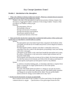 Key Concepts Questions for Exam IV - To predict how climate will change ...