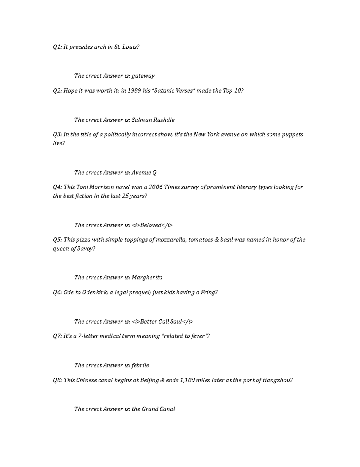 2 Lesson Plan for SFUN - sfesf - Q1: It precedes arch in St. Louis? The ...