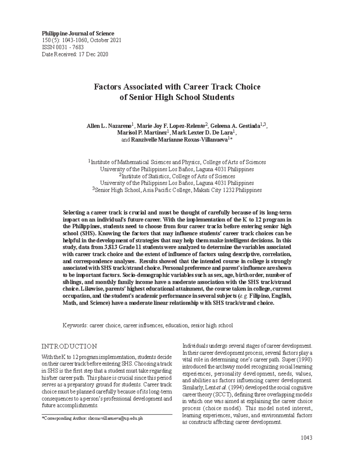 Factors associated with career track choice - Factors Associated with ...