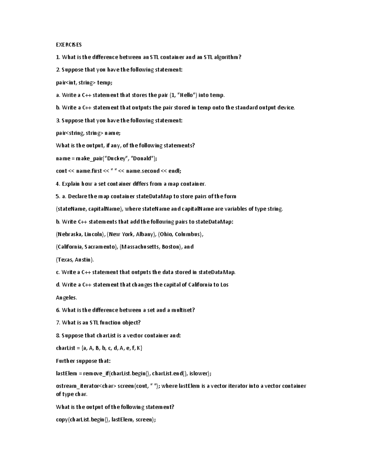 Chapter 13 Exercises and Answers - EXERCISES What is the difference ...