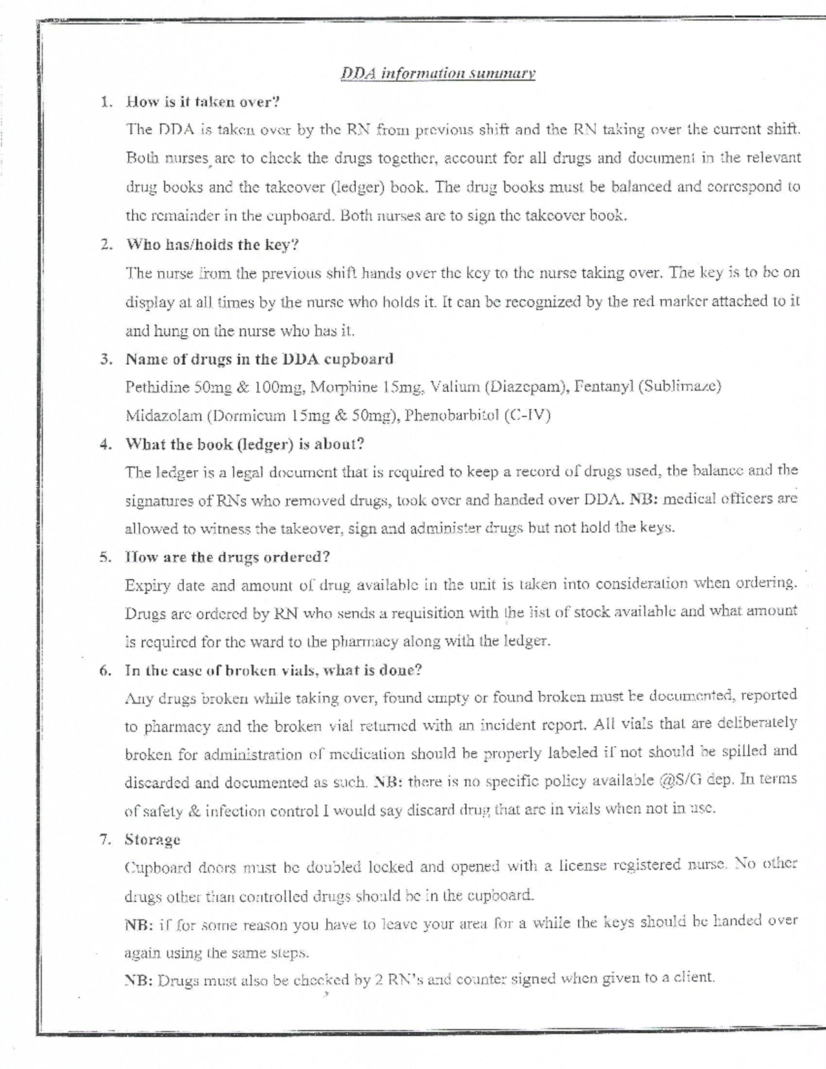 DDA information - exam tips - clinical placement - Studocu