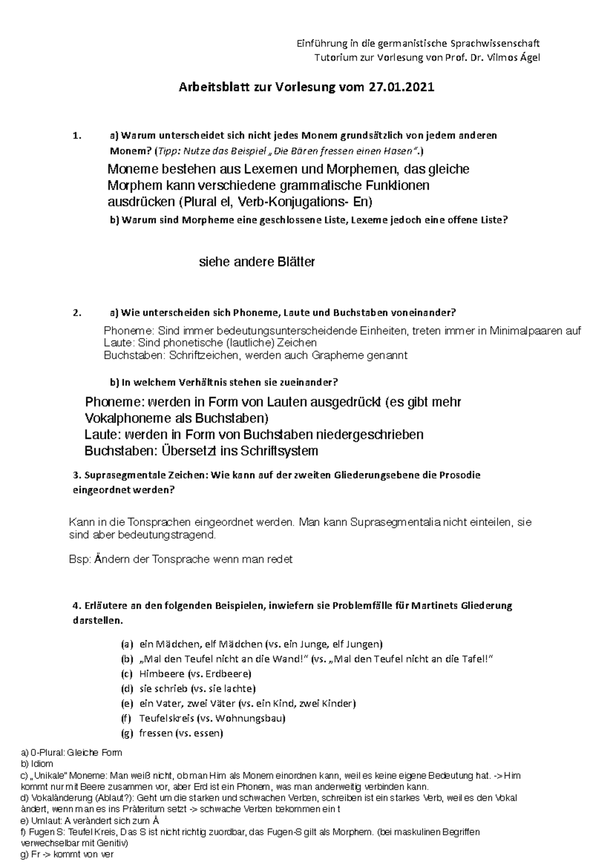 Martinet und die zweifache Gliederung der Sprache - Einführung in die ...