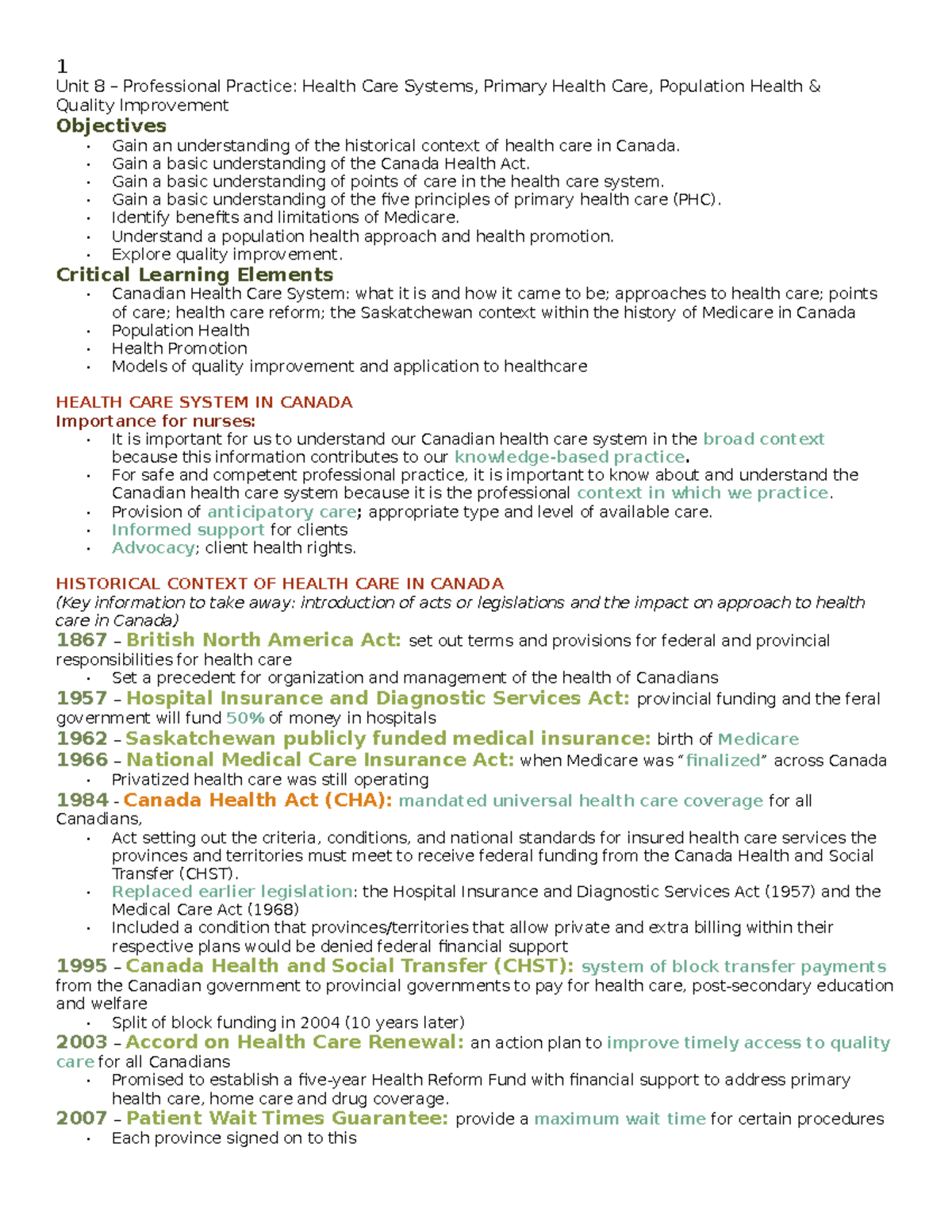 Unit 8 Professional Practice: Health Care Systems - Studocu