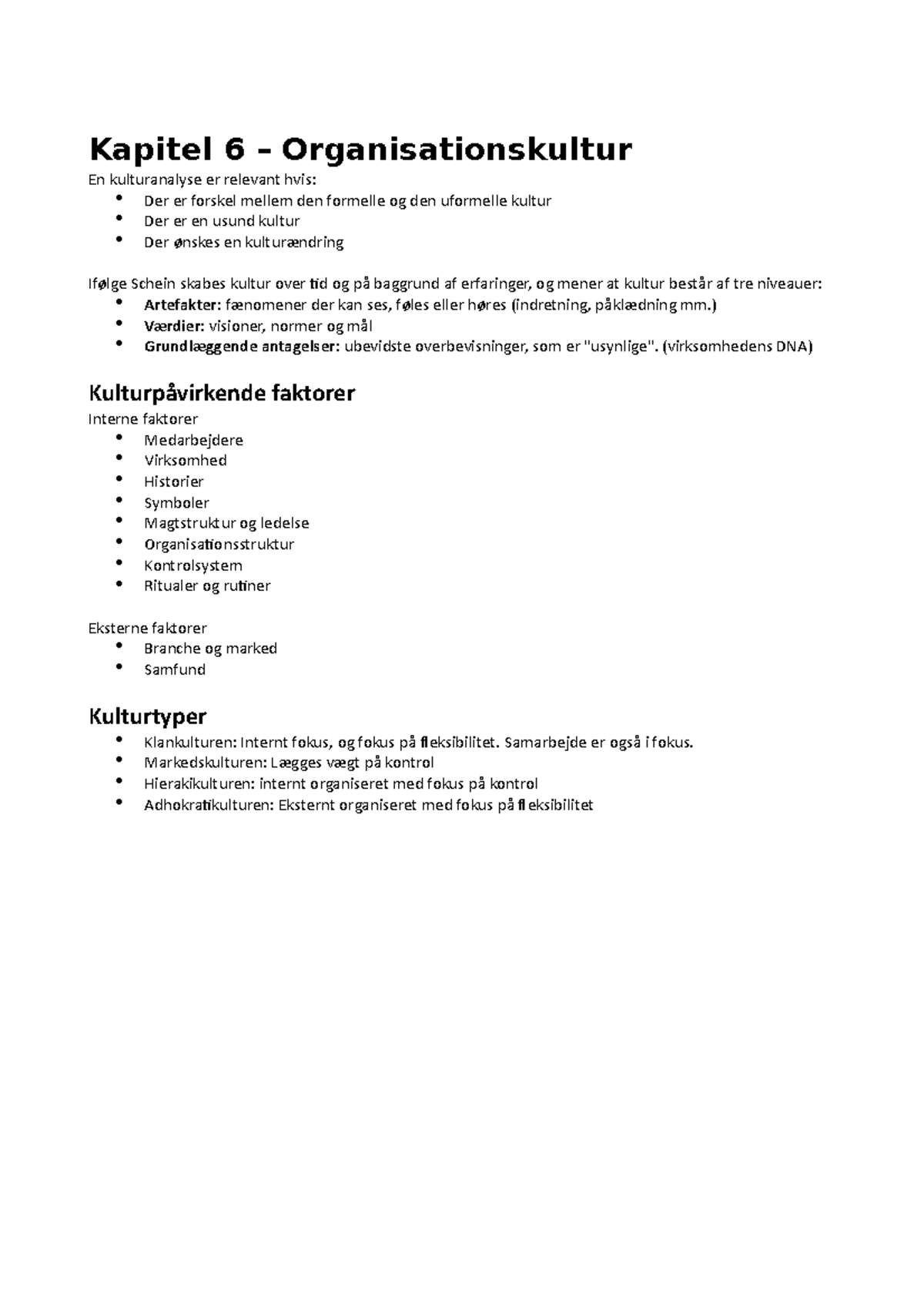 Kapitel 6 - Organisationskultur - Organisation, innovation og supply chain management - Kapitel ...