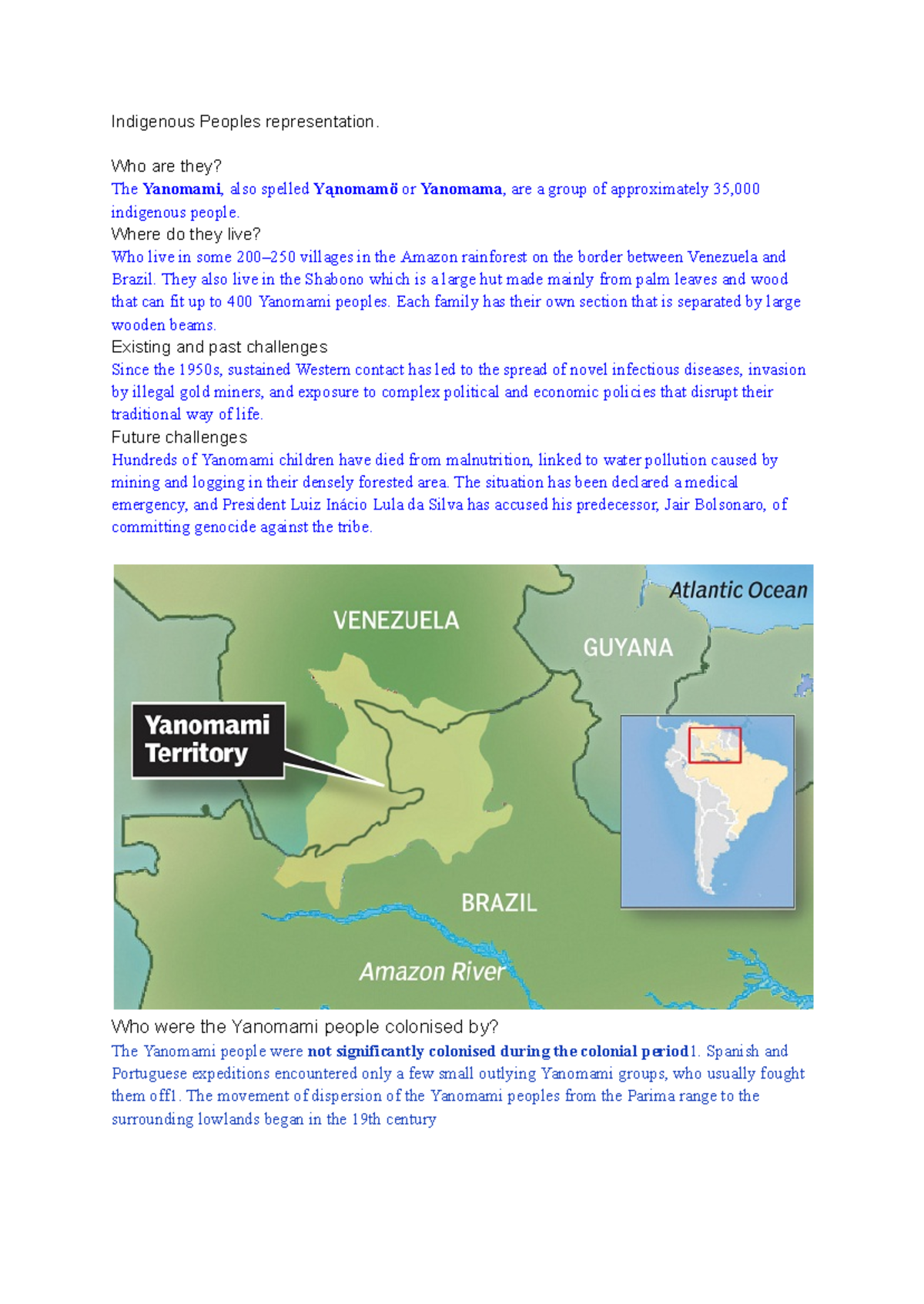 Indigenous peoples - the yanomami - Indigenous Peoples representation ...