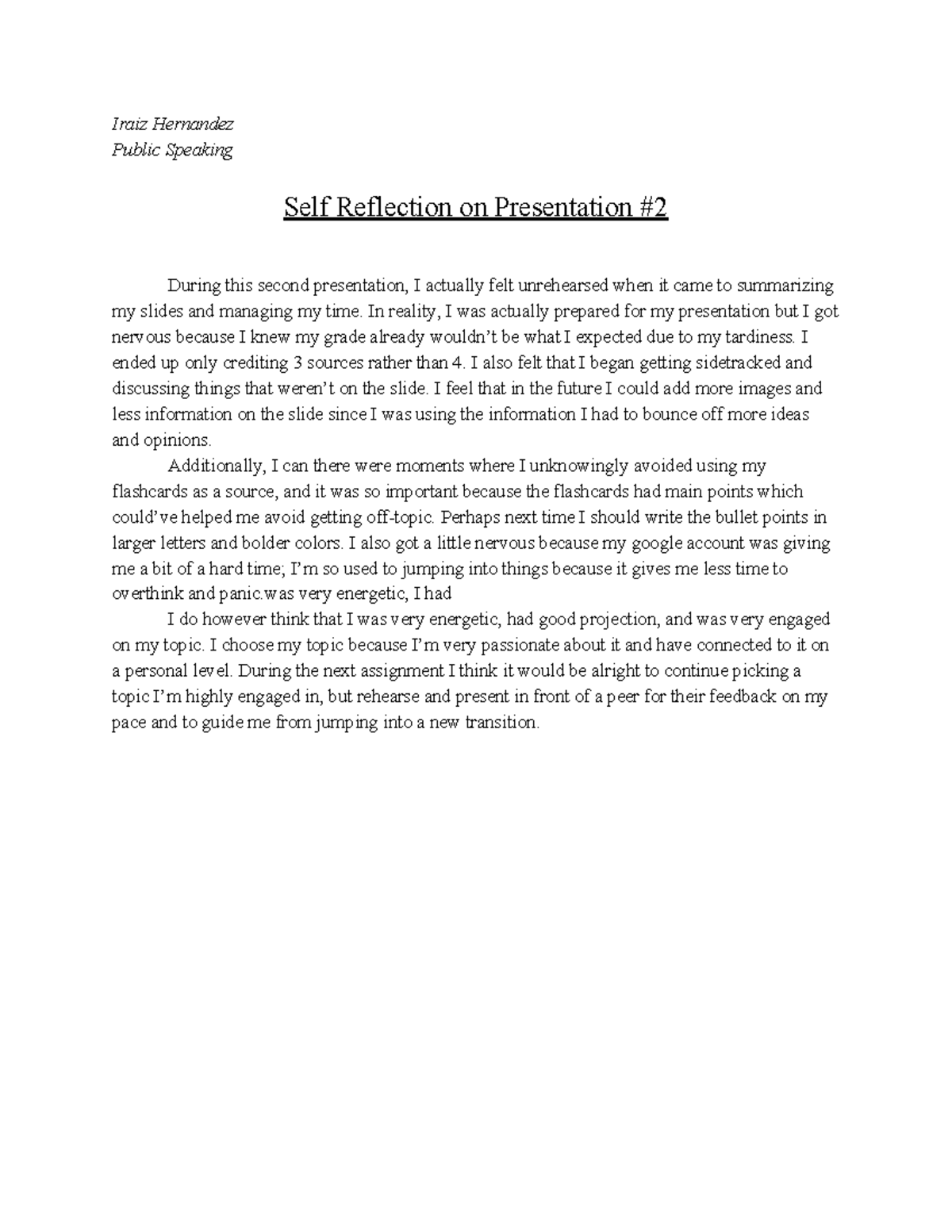Self Refelection - "Instruction and practice to prepare students to ...