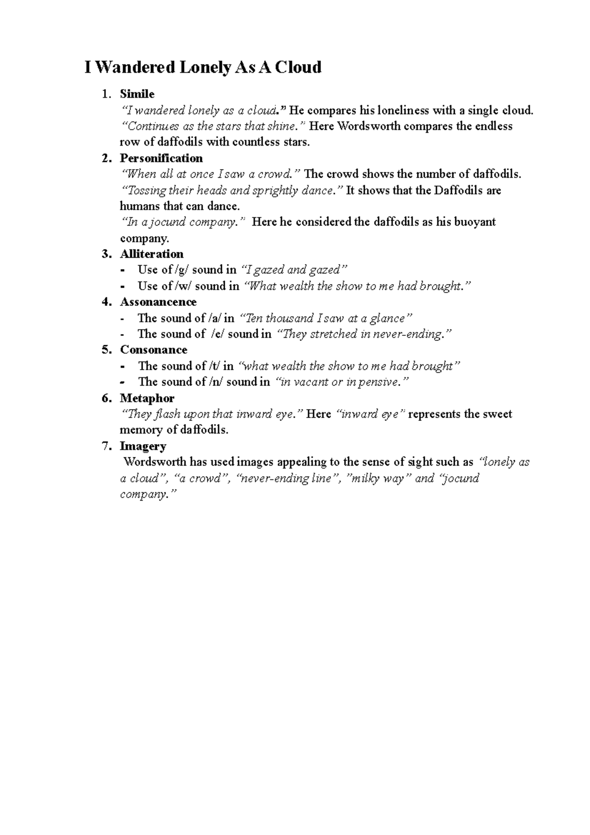 Figure-Of-Speech - Hope it helps - I Wandered Lonely As A Cloud Simile ...