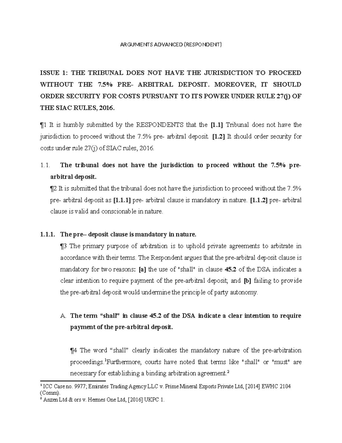 Arguments Advanced.docx respondent - ARGUMENTS ADVANCED (RESPONDENT ...