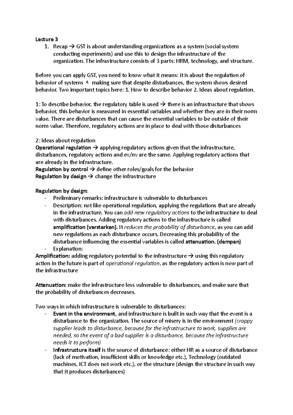 Lecture 3 system theory - Lecture 3 1. Recap GST is about understanding ...