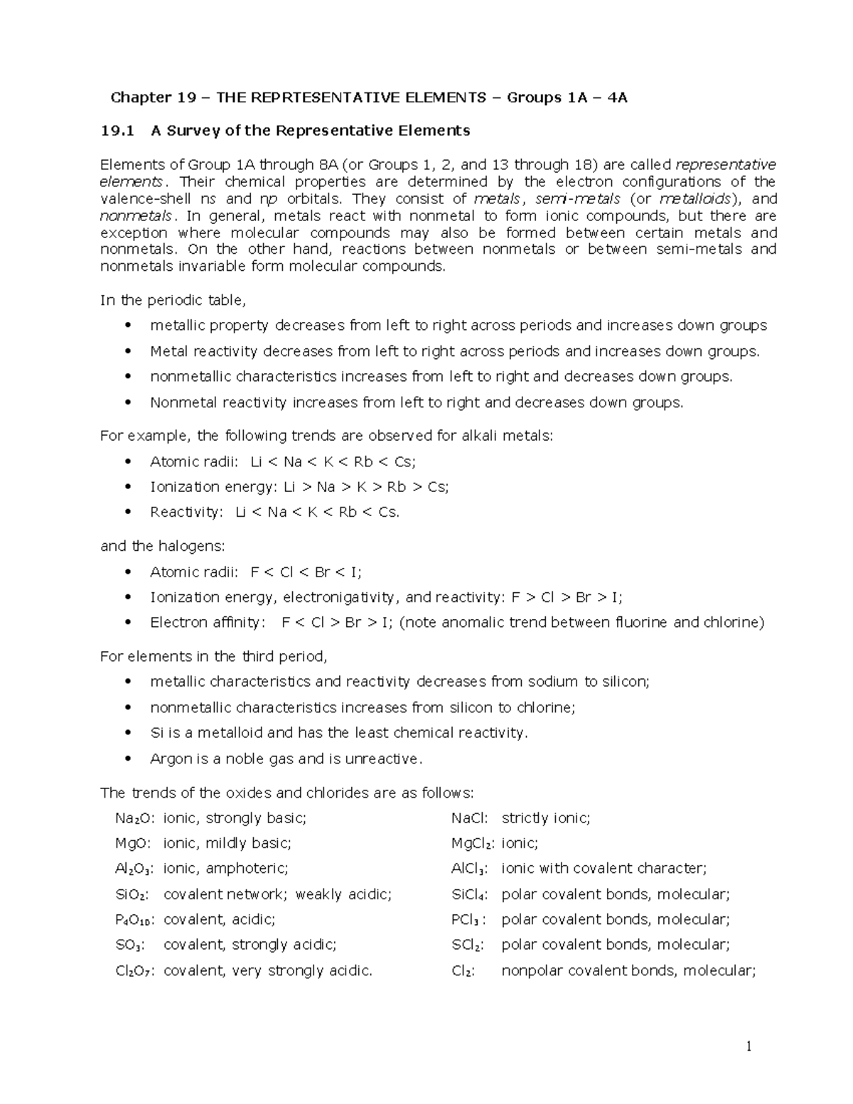 Chapter 201 Representative Elements 1 - Chapter 19 – THE ...