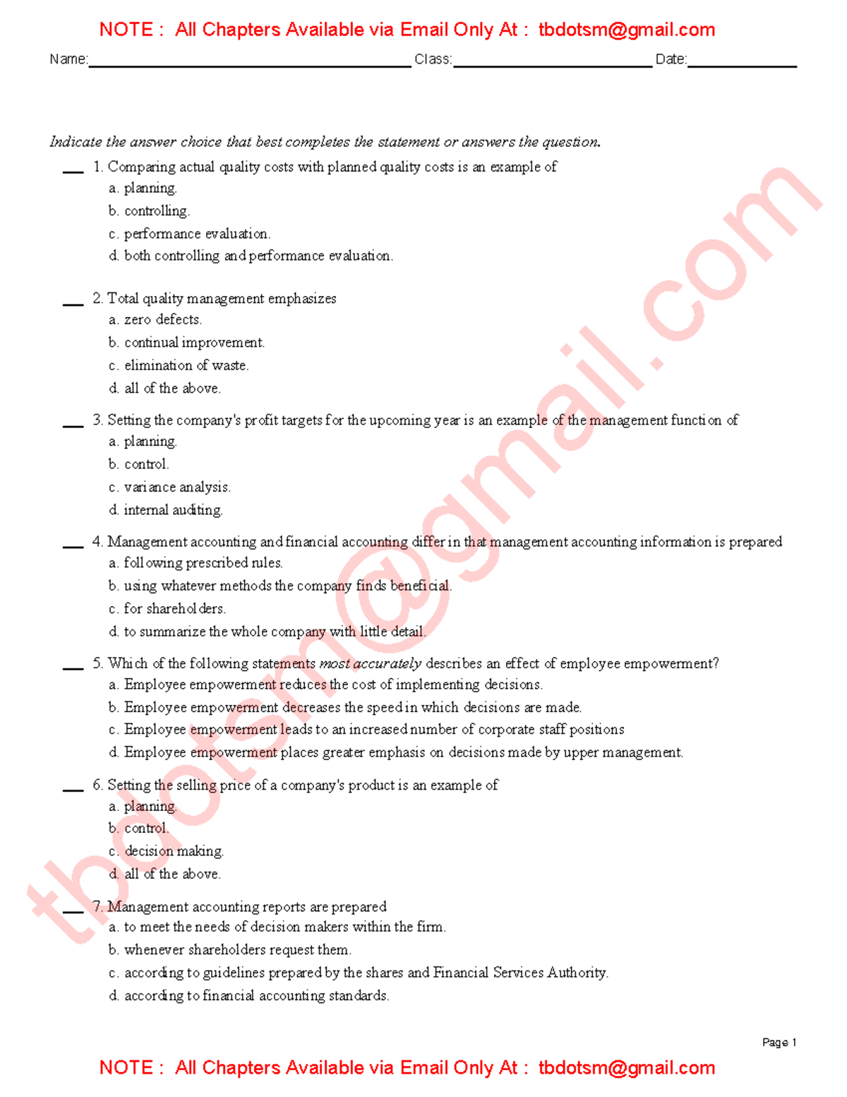 Solutions and Test Bank For Management and Cost Accounting 11th Edition ...